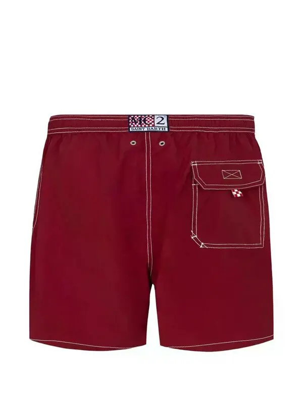MC2 SAINT BARTH Contrast-stitching Swim Shorts - Red