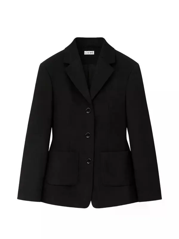 Loewe Single-breasted Wool Blazer - Black