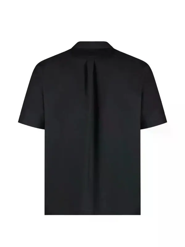 UMIT BENAN Havana Short-sleeve Pocket-detail Silk Shirt - Black