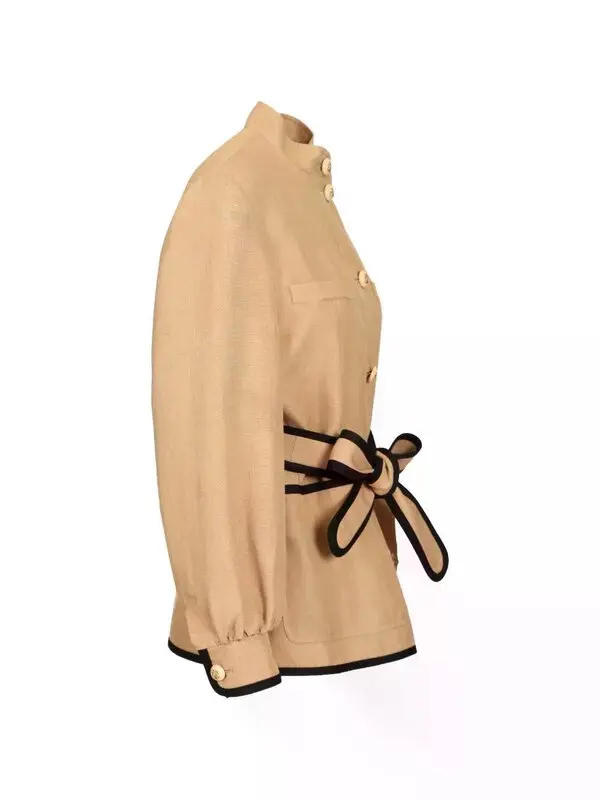 Valentino Garavani Belted Embroidered Jacket - Neutrals