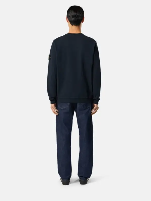 Stone Island Crew Neck Sweatshirt With Logo - Blue