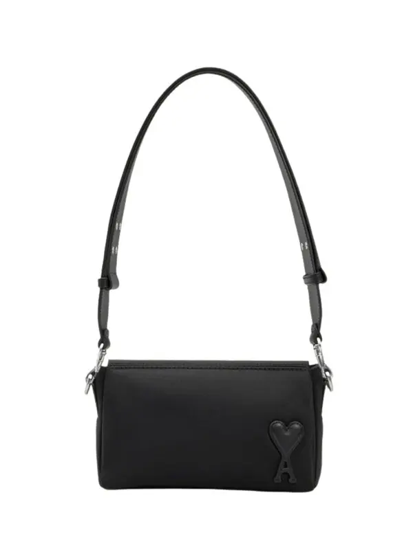 Ami Marcel Nylon Shoulder Bag - Black