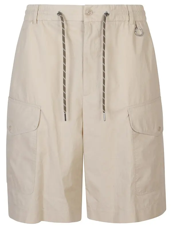 Moncler Bermuda Shorts With Drawstring - Beige