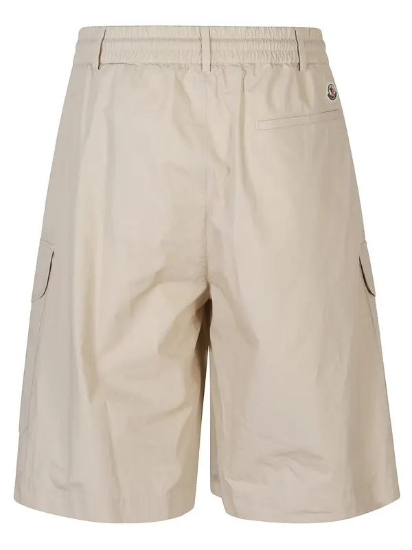 Moncler Bermuda Shorts With Drawstring - Beige