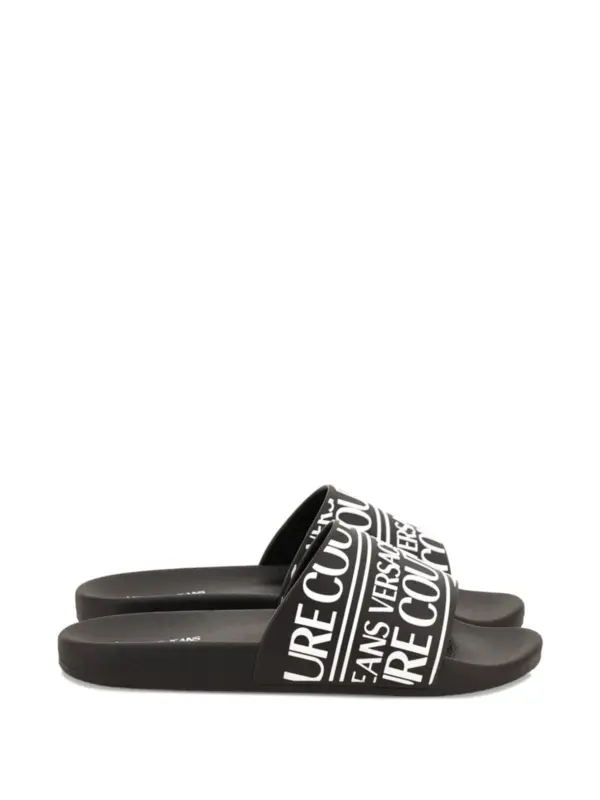 Versace Slipper With Logo - Black