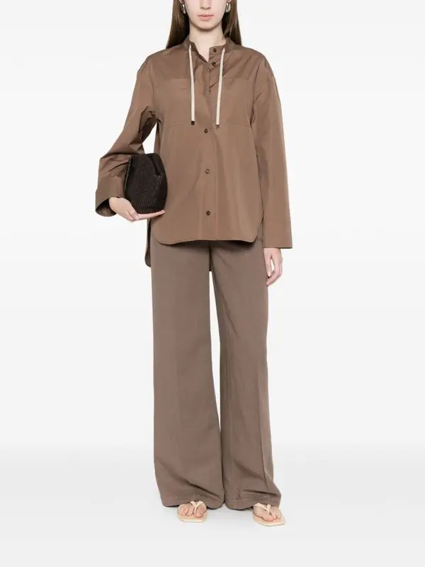VIA MASINI 80 Linen Wide-leg Trousers