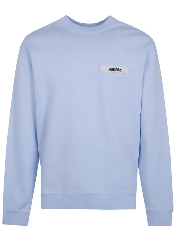 Jacquemus Gros Grain Round Neck Sweatshirt - Blue