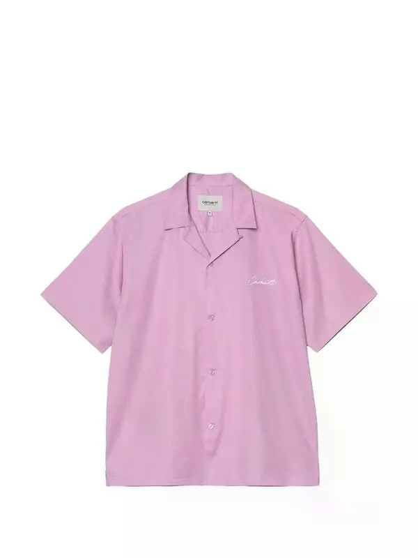Carhartt Work In Progress Embroidered-logo Short-sleeve Shirt - Purple