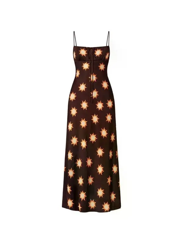 LESLIE AMON Sun Print Maxi Dress