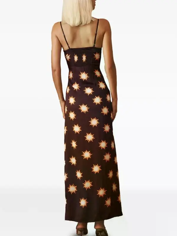 LESLIE AMON Sun Print Maxi Dress
