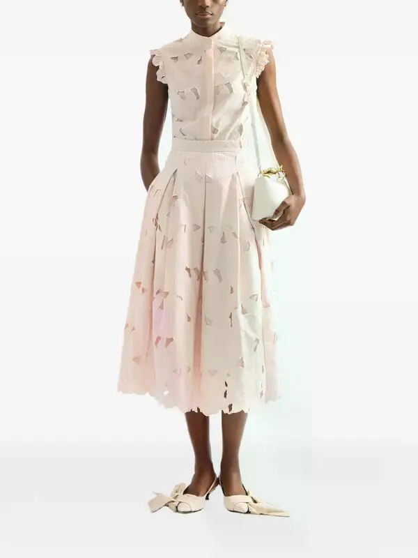 Erdem Floral Cutwork Sleeveless Shirt
