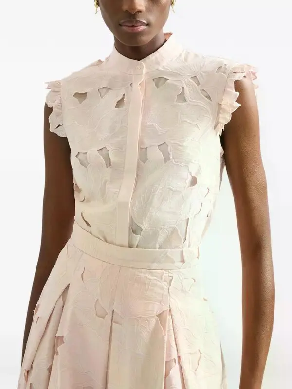 Erdem Floral Cutwork Sleeveless Shirt