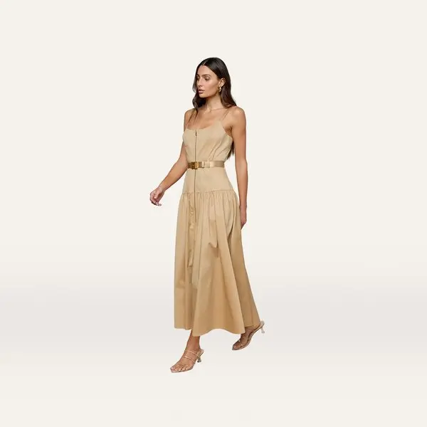 L'AGENCE Rima Maxi Dress - Macadamia Brown