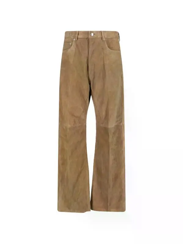 Rick Owens Geth Suede Trousers - Neutrals