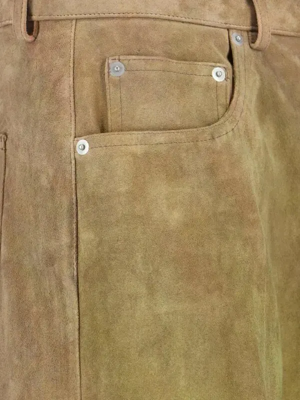 Rick Owens Geth Suede Trousers - Neutrals