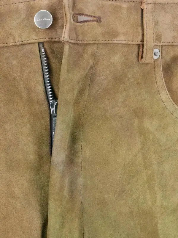 Rick Owens Geth Suede Trousers - Neutrals