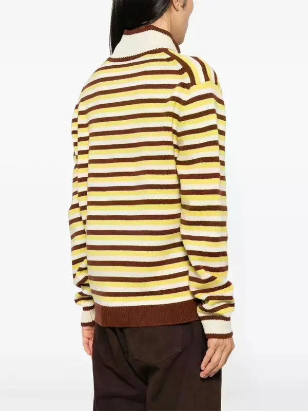 Maison Kitsuné Fox Head Intarsia Striped Jumper
