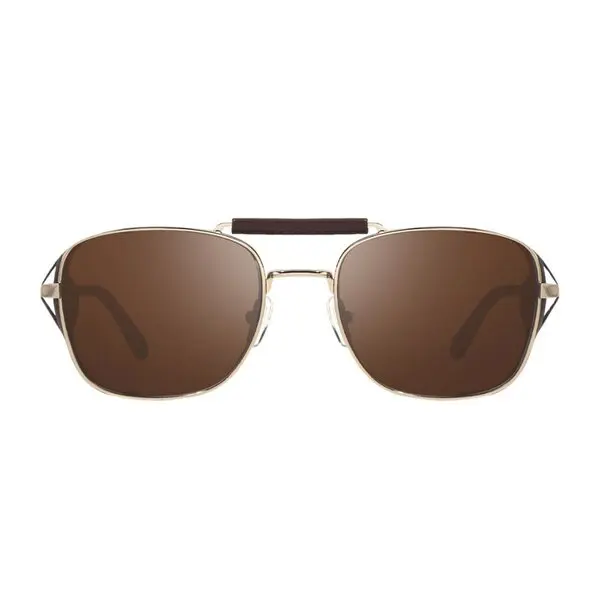REVO Shiny Square Frame Sunglasses - Gold