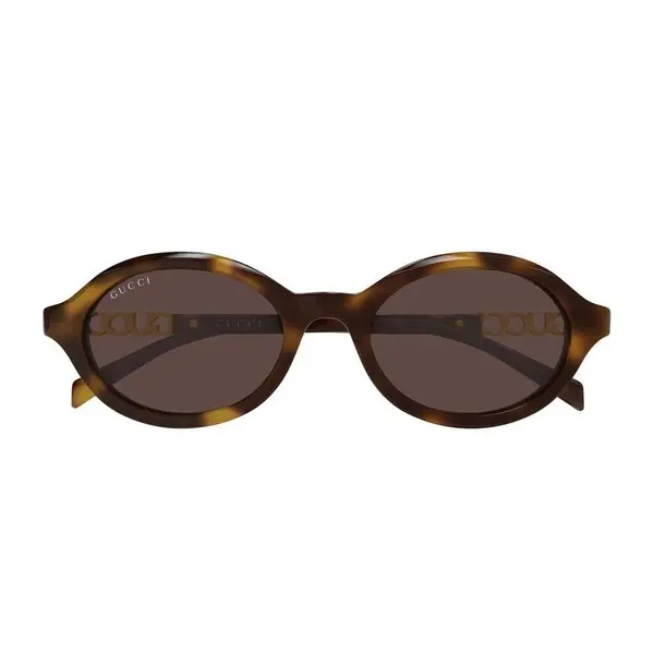 Gucci Sunglasses With Crystal Embellished Logo - Havana