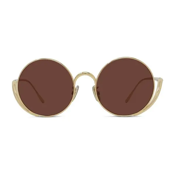 Loewe Signature Round Frame Sunglasses - Gold
