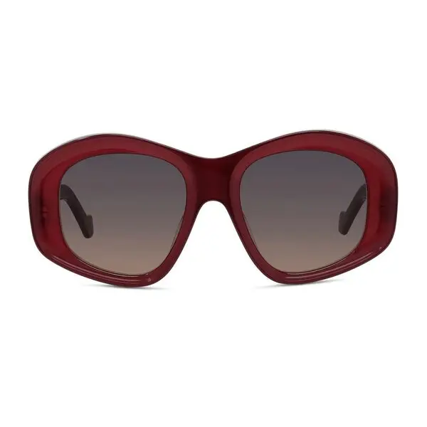 Loewe Anagram Round Frame Sunglasses - Bordeaux