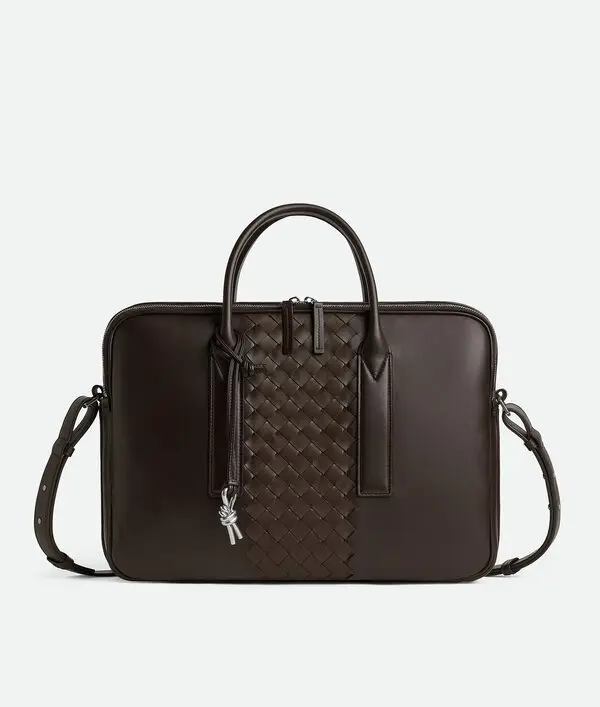 Bottega Veneta Silky Calfskin Leather Briefcase - Fondant/old Wood