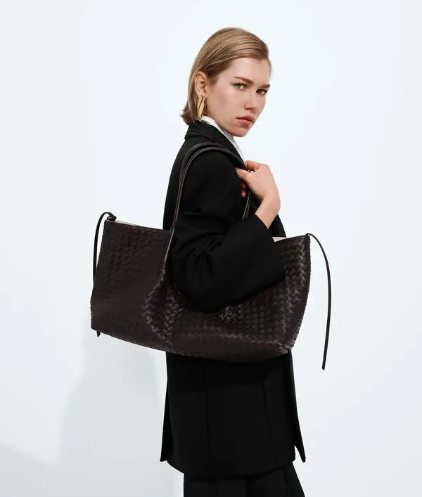 Bottega Veneta Large Pinacoteca - Espresso/ecru