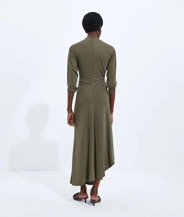 Bottega Veneta Crepe Viscose Jersey Long Dress - Camo