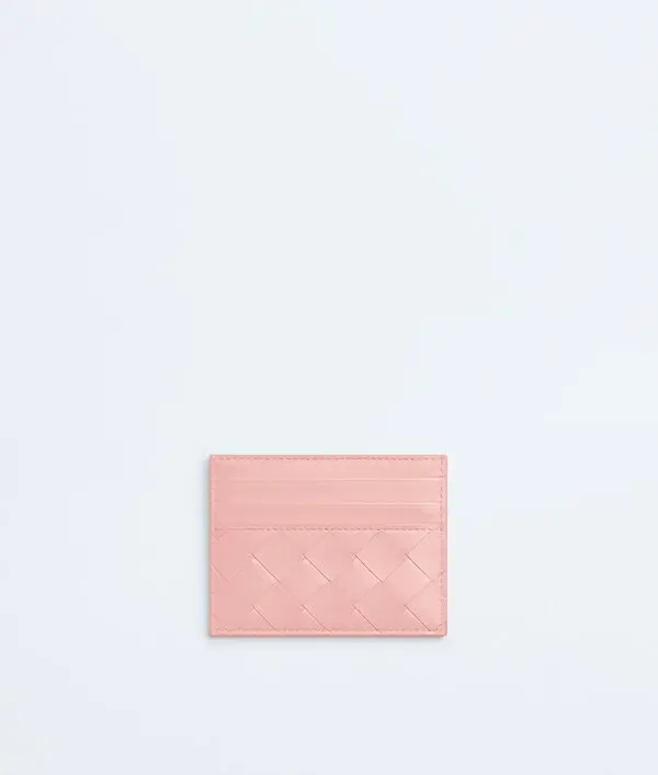 Bottega Veneta Intrecciato Credit Card Case - Blush