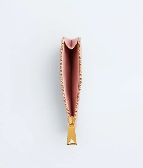 Bottega Veneta Intrecciato Zipped Card Case - Blush