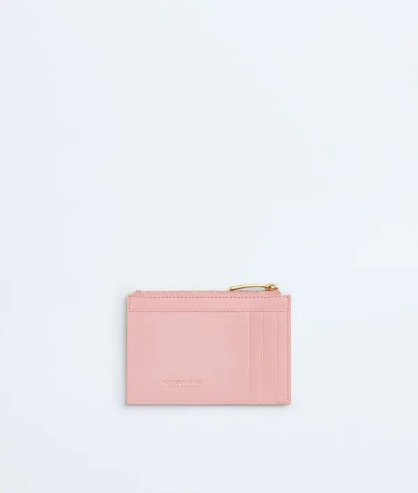 Bottega Veneta Intrecciato Zipped Card Case - Blush