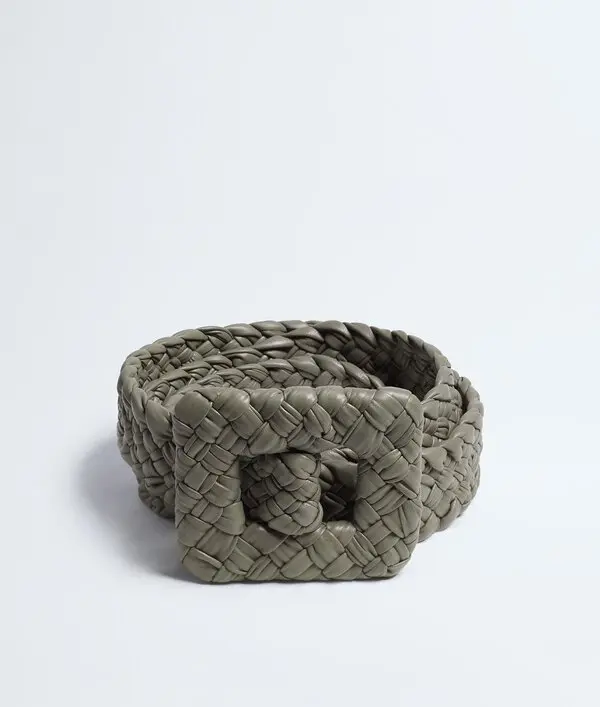 Bottega Veneta Intreccio Foulard Nappa Leather Belt - Desert Taupe