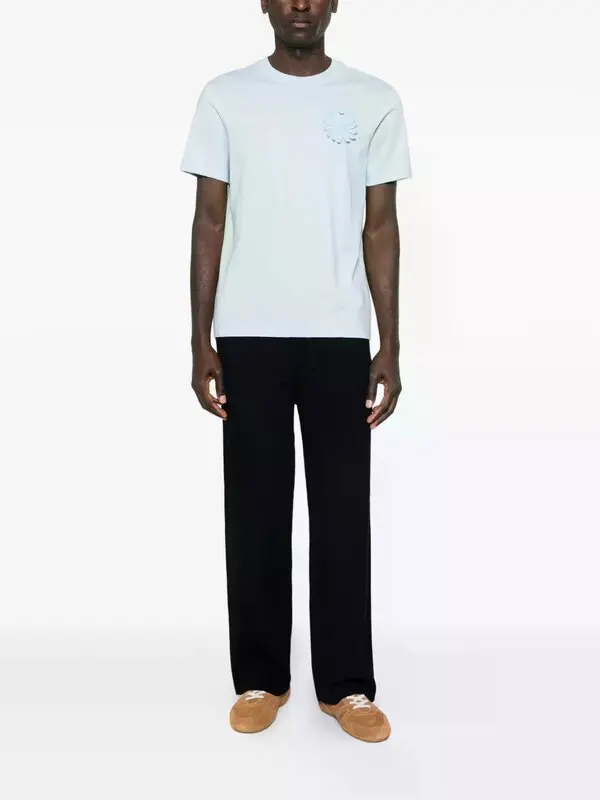 Sandro Cotton Crochet Flower T-shirt - Blue