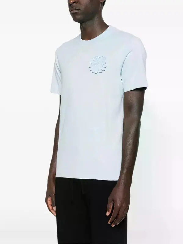 Sandro Cotton Crochet Flower T-shirt - Blue