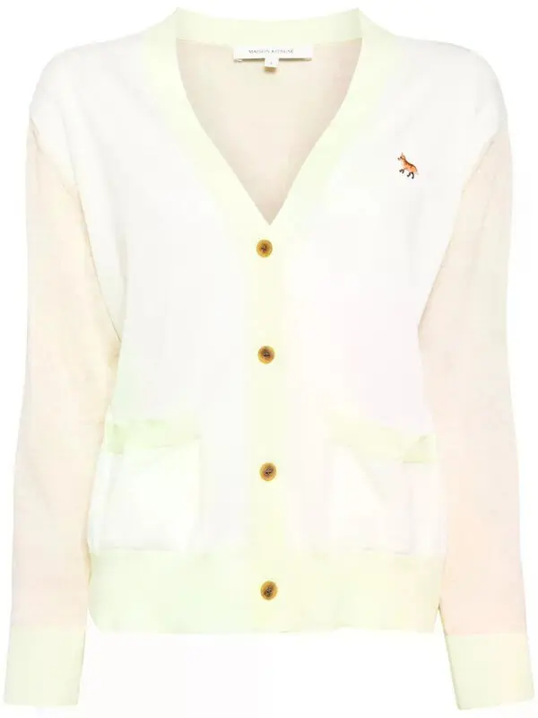 Maison Kitsuné Wool Cardigan With Baby Fox Embroidery