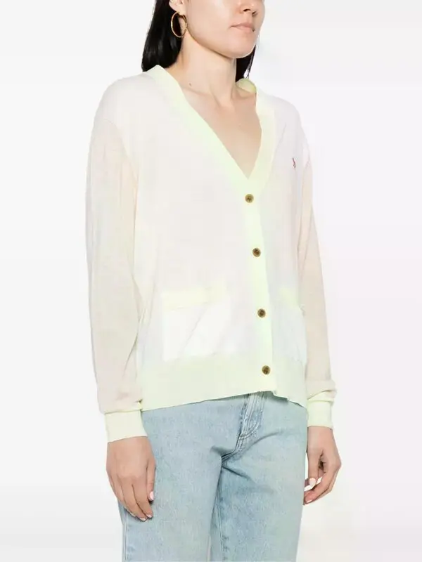 Maison Kitsuné Wool Cardigan With Baby Fox Embroidery