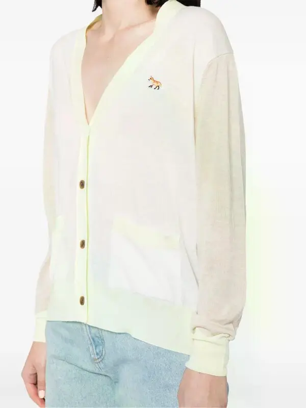 Maison Kitsuné Wool Cardigan With Baby Fox Embroidery
