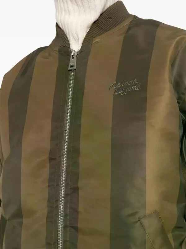 Maison Kitsuné Striped Bomber Jacket