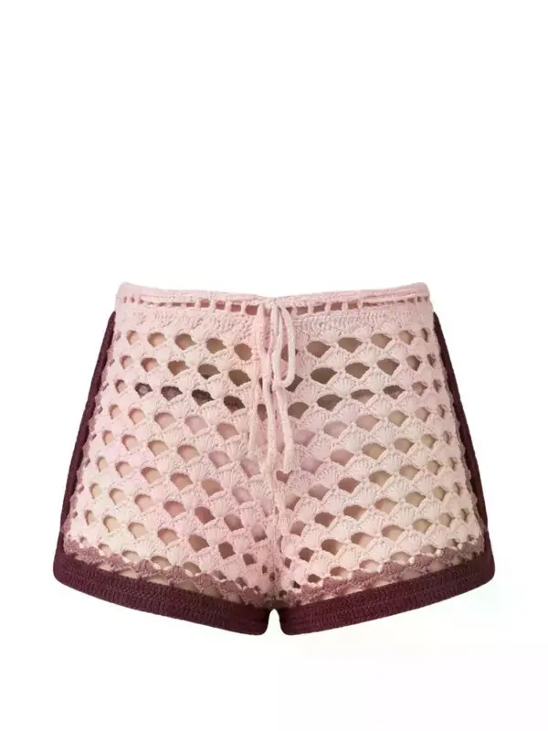 LESLIE AMON Crochet Drawstring Shorts