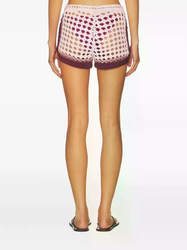 LESLIE AMON Crochet Drawstring Shorts