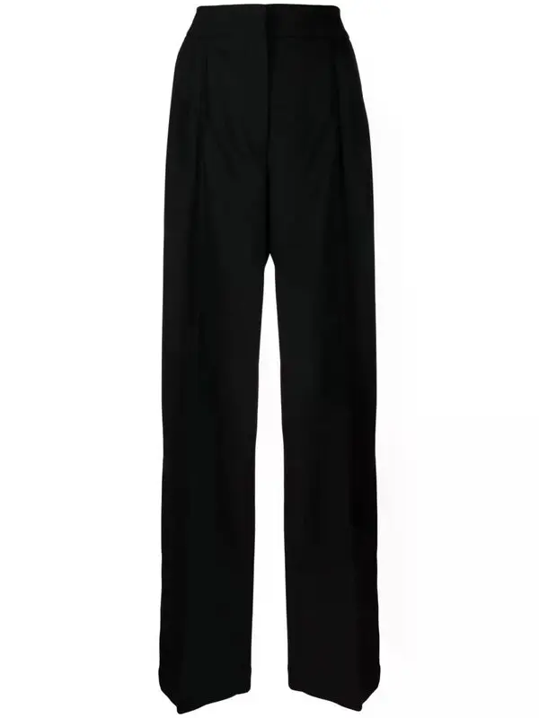 Maison Kitsuné Pleated Wool-blend Wide-leg Trousers