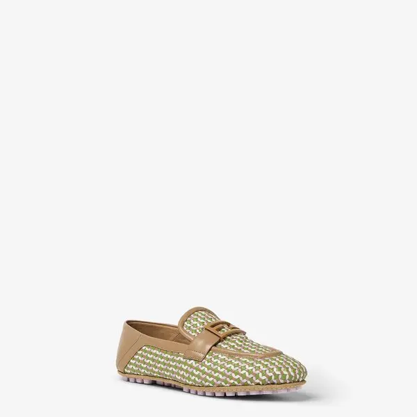 Fendi Ff Baguette Motif Braided Leather Loafers