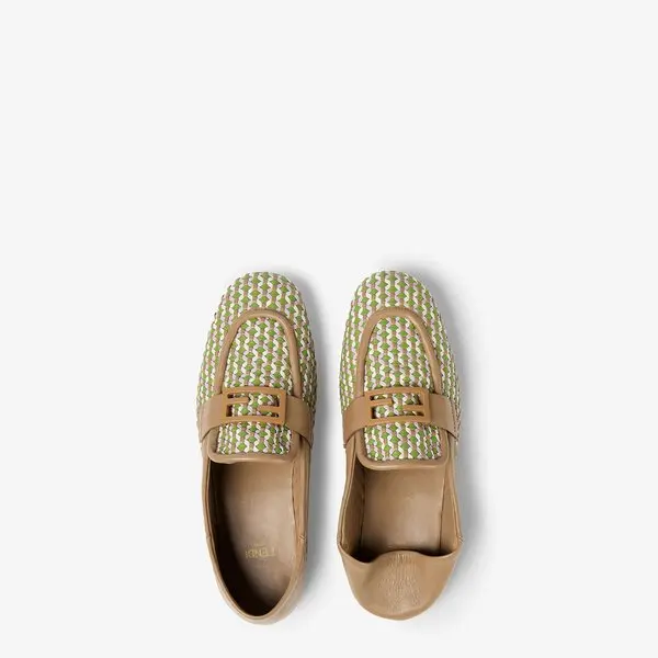 Fendi Ff Baguette Motif Braided Leather Loafers