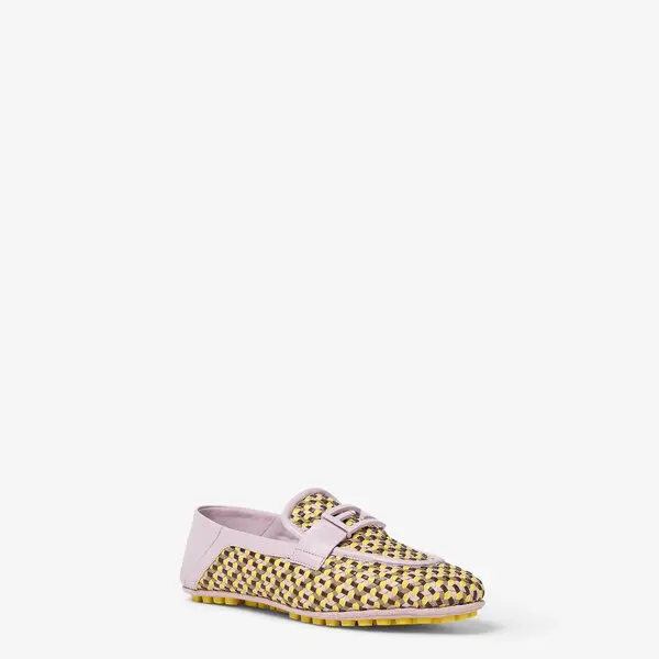 Fendi Braided Leather Baguette Loafers