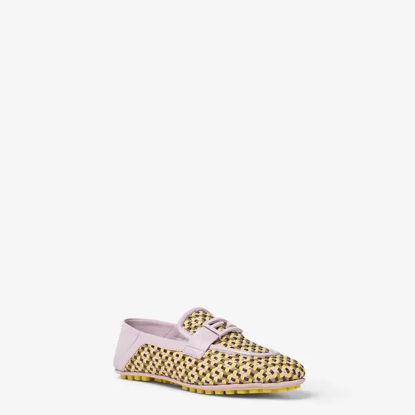 Fendi Braided Leather Baguette Loafers