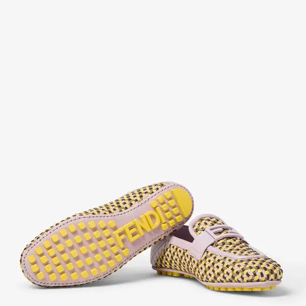 Fendi Braided Leather Baguette Loafers