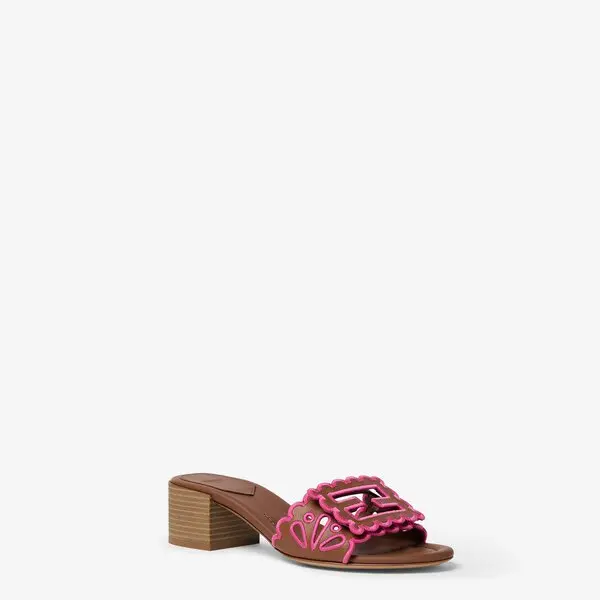 Fendi Nappa Leather Baguette Slides