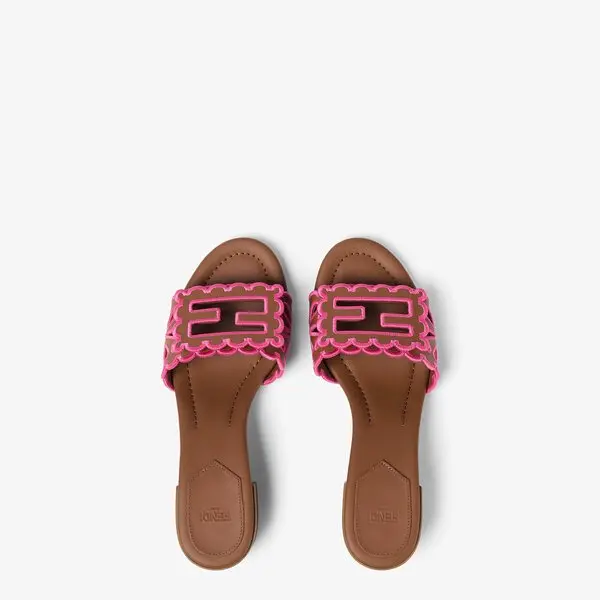 Fendi Nappa Leather Baguette Slides