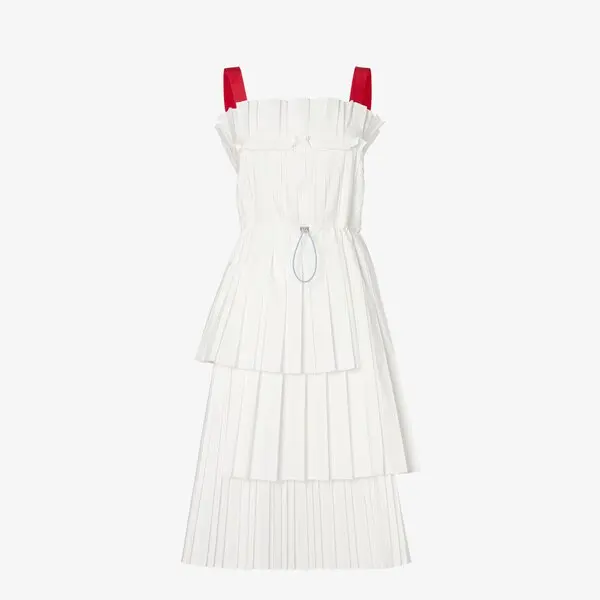 Fendi Faille Bustier Midi Dress - White