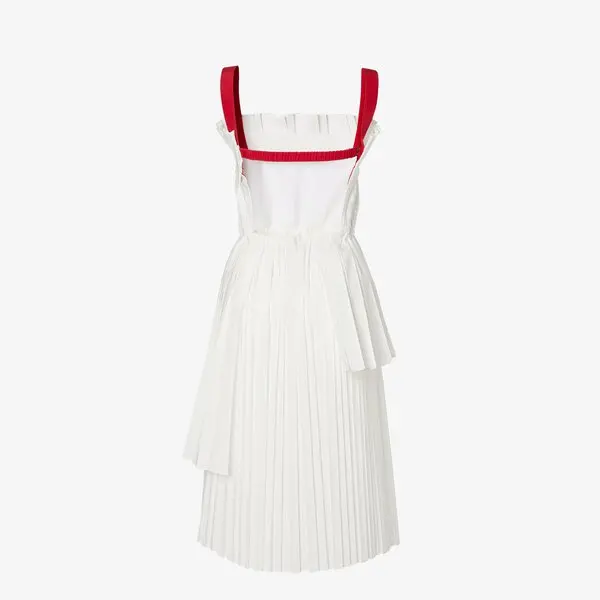 Fendi Faille Bustier Midi Dress - White
